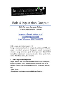 Bab 4 Input Dan Output - Repository